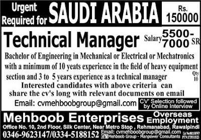 Technical Manager Jobs Open In Saudi Arabia | by Usama Ali | Jul, 2023 ...