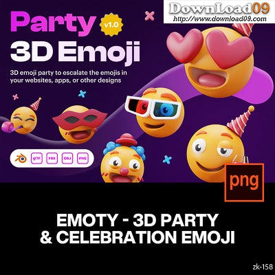 20 fun cartoon 3D holiday party birthday party emoticon pack ...
