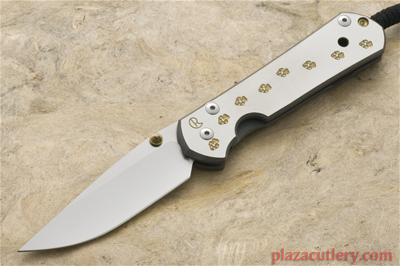 Chris Reeve Large Sebenza 21 with Dog Paw with Gold Color Anodizing w/o ...