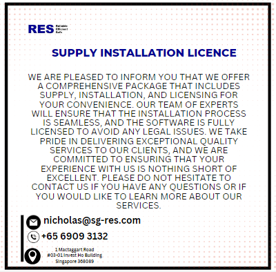 Supply Installation Licence - RESengineering30 - Medium