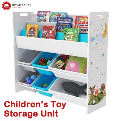 Children’s Toy Storage Unit | Toy Box Organiser | Divan Sahab ...