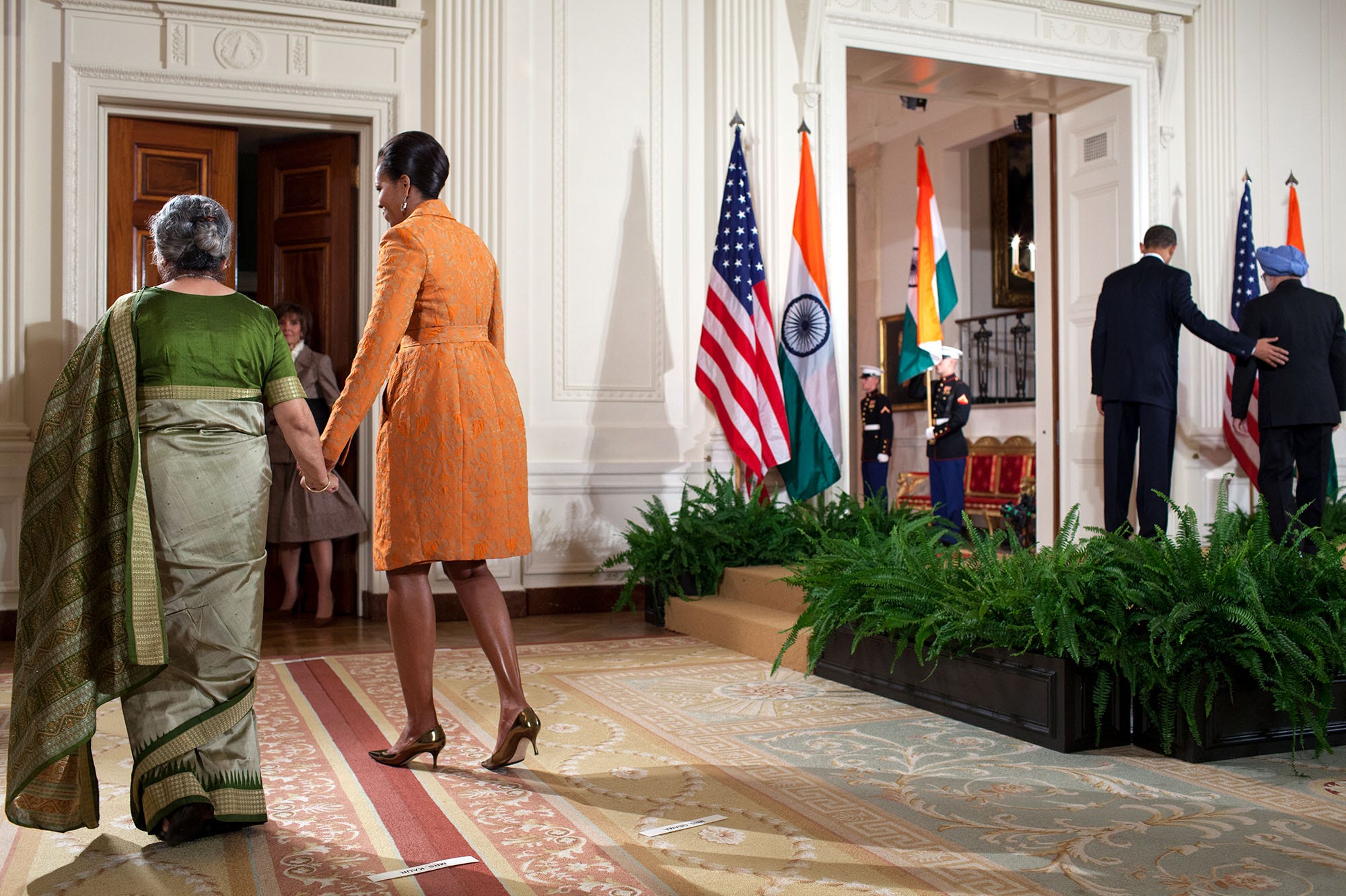 Michelle Obama At Flag Ceremony