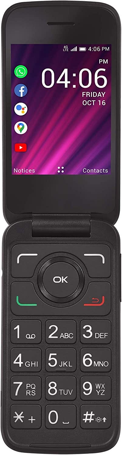 TracFone My Flip 2 4G LTE Prepaid Flip Phone (Locked) — Black — 4GB ...