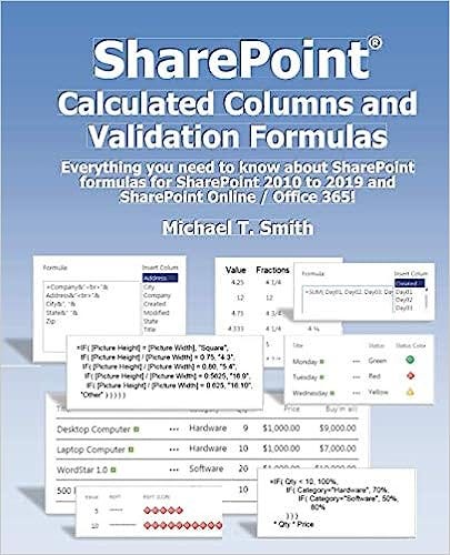 [BOOK]-SharePoint Calculated Columns and Validation Formulas ...