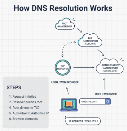How DNS Resolution Works. 1- What is DNS and why name resolution… | by ...