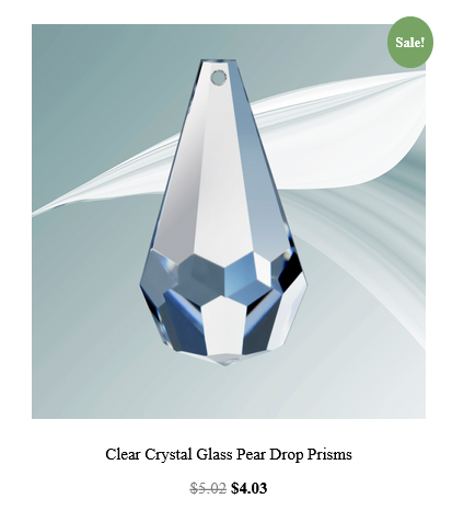 Clear Crystal Glass Pear Drop Prisms - Crystallized Luxe LLC - Medium