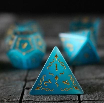 Vine Spike Gemstone Blue Cats Eye Stone — Polyhedral Dice DND Set ...
