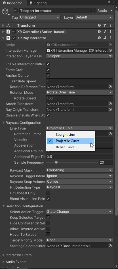 Creating a curved teleport line in VR. - Joseph Hibbs - Medium