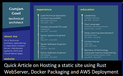 My Site using Rust, Docker and AWS | by Gunjan | Mar, 2023 | Medium
