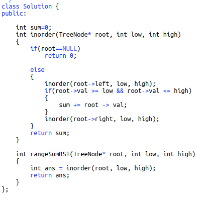 Range Sum Of BST - Devansh Dwivedi - Medium