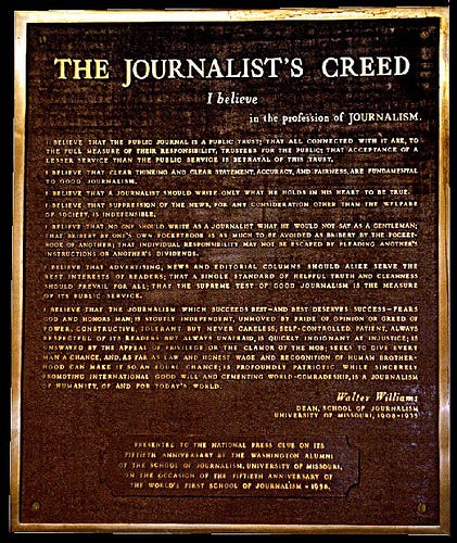 The Journalist’s Creed | by Doug Long | Medium