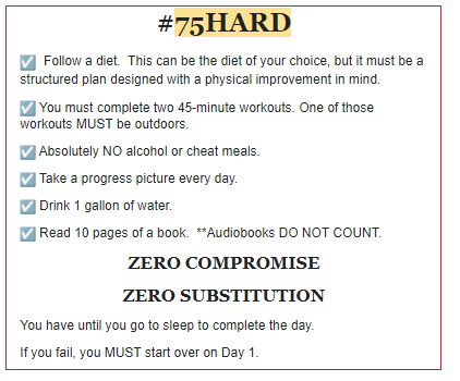 The #75Hard... New Goals, New Efforts. I’m starting a… | by ...