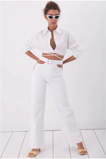 Best Cut Out Waist Pants - Souvi Studio - Medium