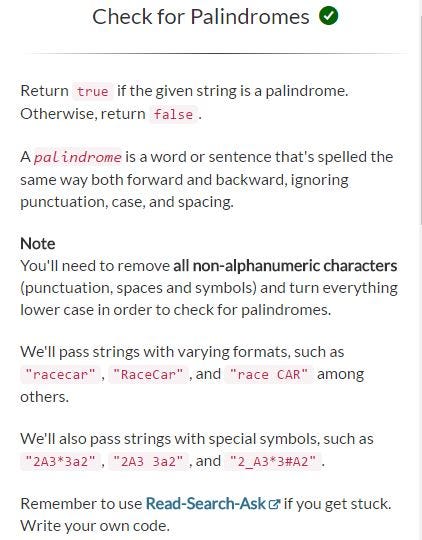 Midnight code challenge. This is freecodecamp palindrome… | by Yoki ...