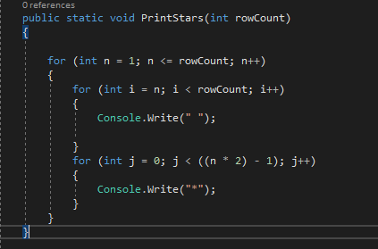 Simple Algorithms to Print stars (*) in a pattern in C# - Senaka ...