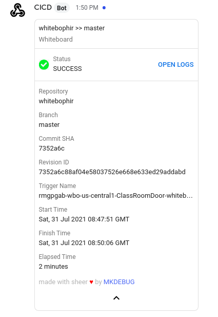 Cloud build notifications in Google Chat | by Mukarram Ishaq | DevopSquare