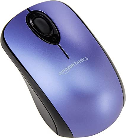 Amazon Basics Wireless Computer Mouse with USB Nano Receiver — Blue ...
