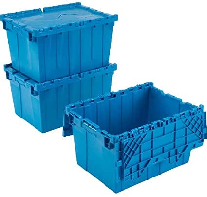 Plastic Attached Lid Shipping & Storage Container 21–7/8x15–1/4x17–1/4 ...