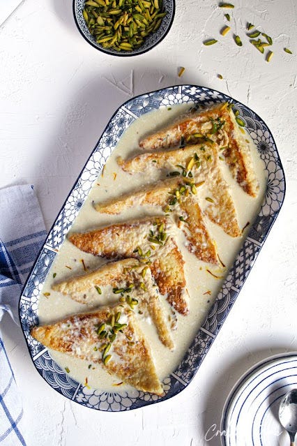 Royal bread pudding. Shahi tukray is a Asian dessert that… | by ...