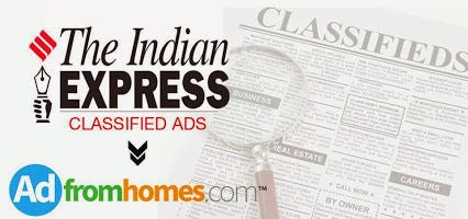 Indian Express Classified ads | Advertisement rates | Ad booking | by ...