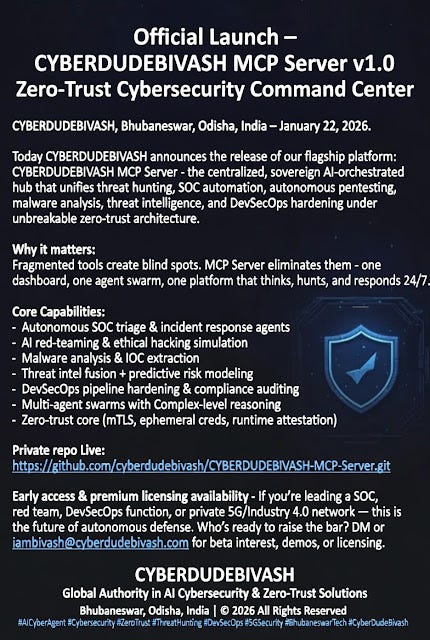 CYBERDUDEBIVASH® MCP Server v1.0 — Official Launch Zero-Trust AI ...