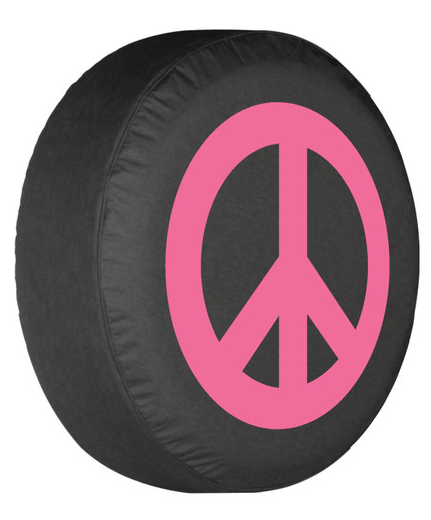 Boomerang® Soft Tire Cover — Peace Sign — Pink - Boomerang - Medium