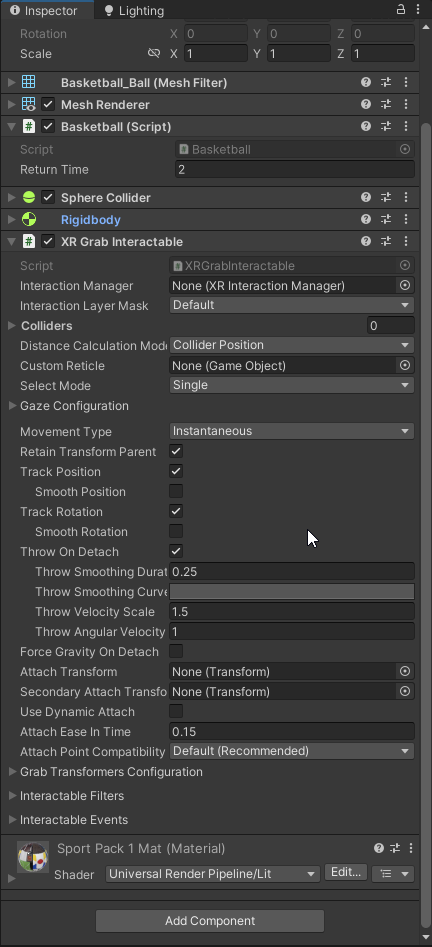Making our basketball Interactable in VR. - Joseph Hibbs - Medium