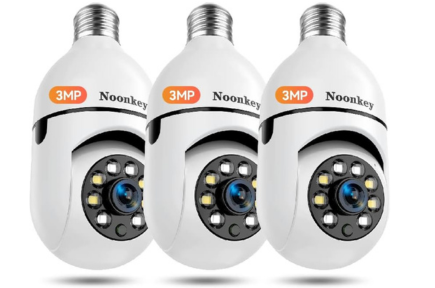 Illuminate Your Security with Noonkey Light Bulb Security Camera 3MP ...