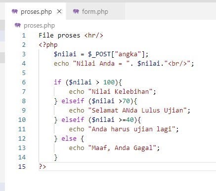 Struktur Kontrol PHP. Ubahlah script file proses. php menjadi… | by ...