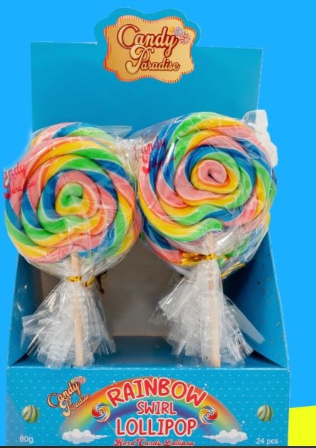 Rainbow Swirl Lollipop — High-Quality Candies - Candy Paradise - Medium