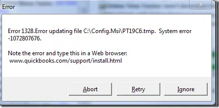 Fix QuickBooks Error Code 1328: C:config.msiPT* File Error | by Sprinkdavis | Medium
