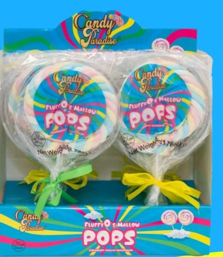 Fluffyo Mallow Pops — Rainbow Star Swirl Lollipop 50g - Candy Paradise ...