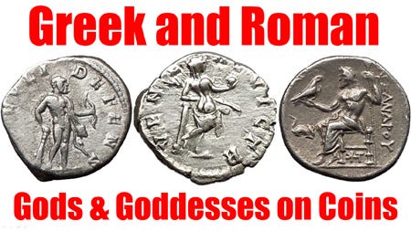 List of GODS & GODDESSES on Ancient Greek & Roman Coins including the ...