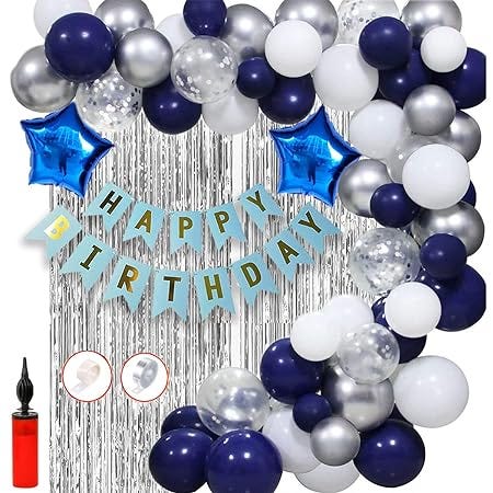 How to Create a Stunning Blue Theme Birthday Decoration at Home with ...