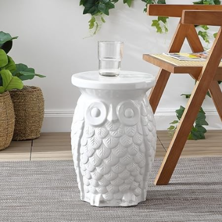 Elevate Your Space with the JONATHAN Y Groovy Owl Ceramic Garden Stool ...