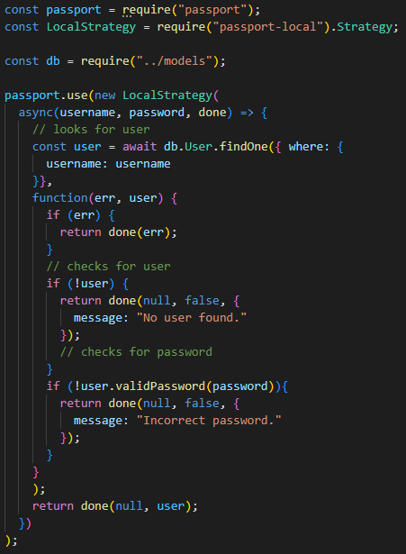 Implementing passport npm package to authenticate user login | by Alice Shao | Medium