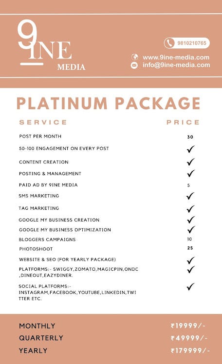 Digital Marketing Platinum Package. | by 9 ine Media | Sep, 2023 | Medium