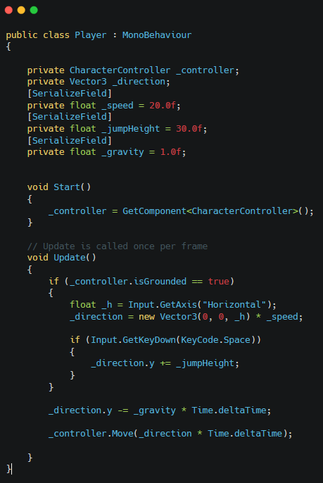 Unity/C# Challenge 57: Player Controller. - Alec Oney - Medium