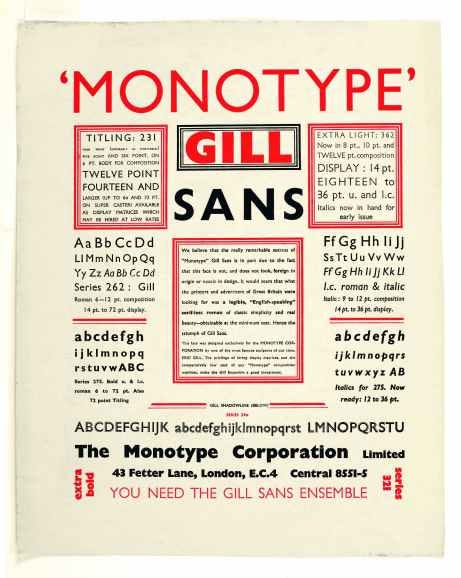 Gill Sans Usage