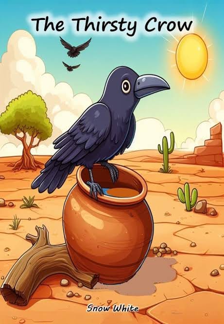 The Thirsty Crow is a classic moral story often told to children. Here's a retelling: --- One ...