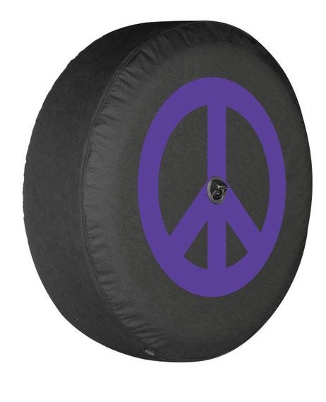 Boomerang — Purple Peace Sign — Soft Tire Cover — Jeep Wrangler JL (w ...