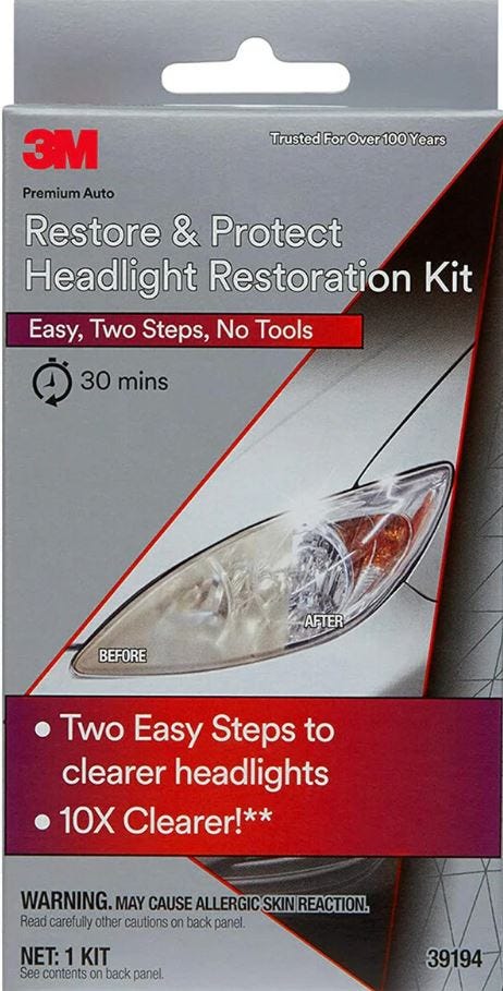 Buy 3M Auto Restore and Protect Headlight Restoration Kit, Clearer ...