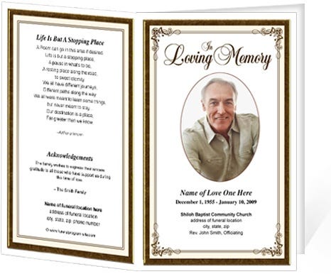 Funeral Template Half Folded. The funeral template also available in ...