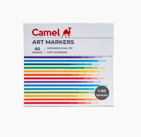 Camel Art Markers — Assorted Pack of 1 to 60 Shades | Kokuyo Camlin ...