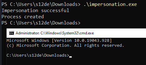 Impersonation of User Token Process | by S12 - 0x12Dark Development | Medium