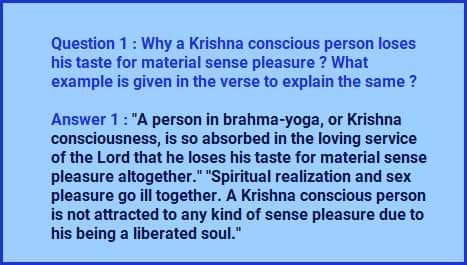 QA : Why a Krishna conscious person loses his taste for material sense ...