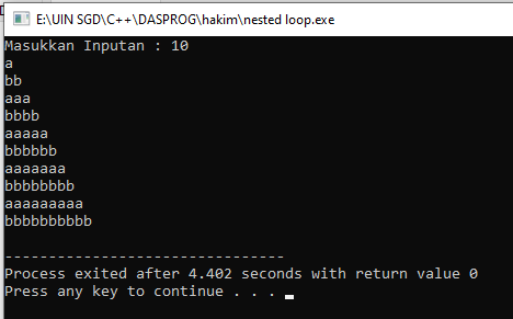 Program Pengimplementasian Pengulangan Bersarang (Nested Loop ...