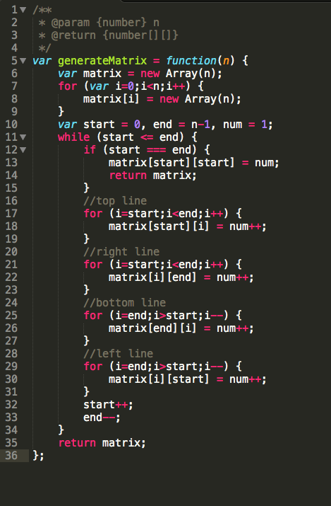 Spiral Matrix II. Given an integer n, generate a square… | by yanginblack | Medium