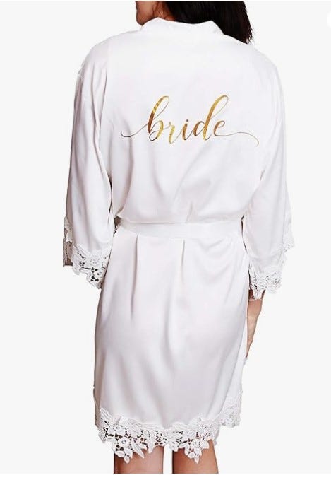 Heather & Willow Bridesmaids Robe, Satin Bridal Robe, Wedding Day Bride ...