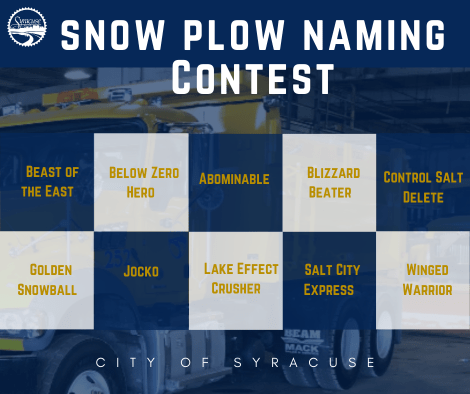 Snowplow Naming Contest Data. Last year, the City of Syracuse… | by Sam ...